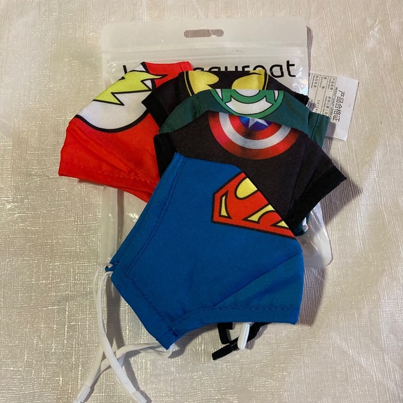 Accessories | Five Superhero Logo Face Masks | Poshmark